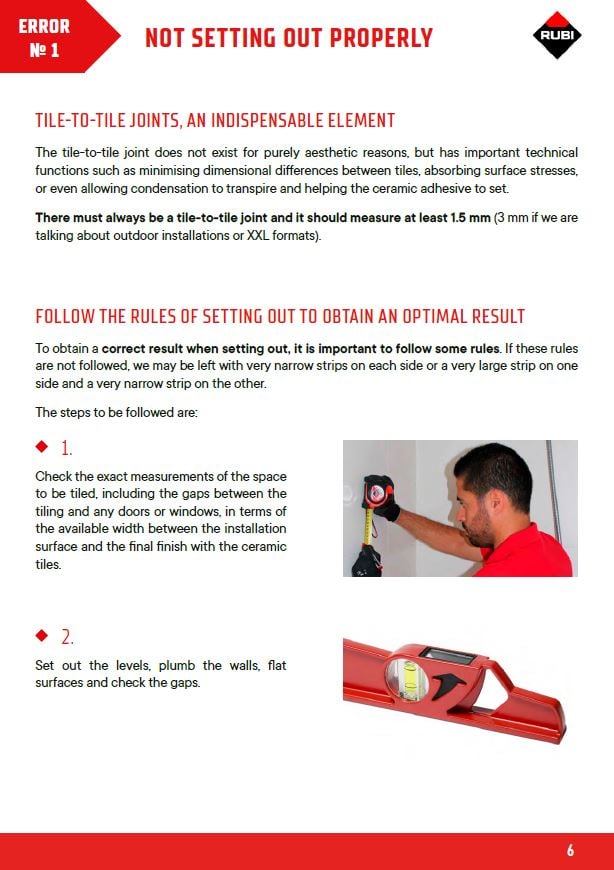 GUIDE 4 COMMON ERRORS TO AVOID WHEN PROFESSIONALLY LAYING TILES